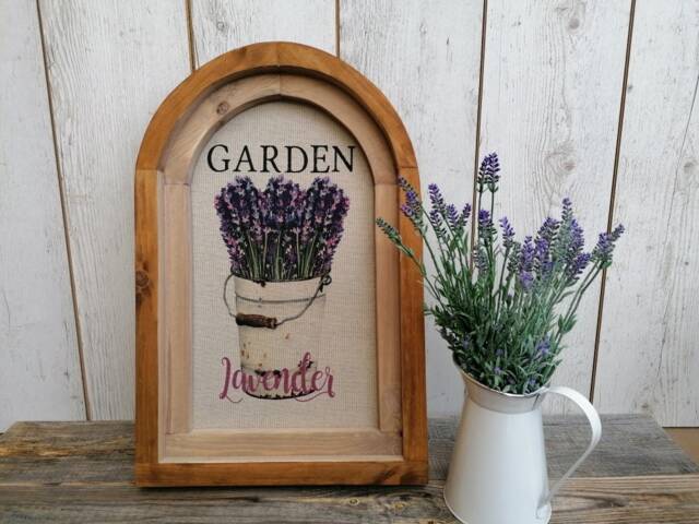 French Lavender, Framhouse, Rustic Wall Art Decor, Arched Window, Linen ...