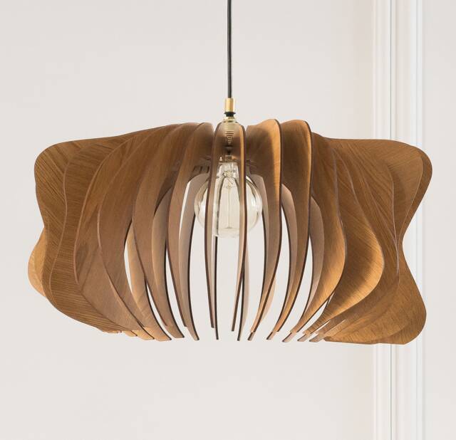 Wooden Chandelier, Wood Ceiling Lamp, Pendant Light, Modern Fixture ...