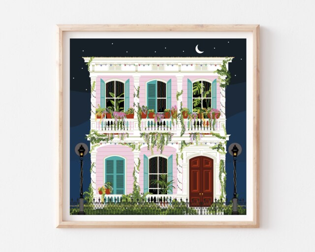 Enchanting New Orleans Starry Night Wall Art Print Nola Cityscape ...