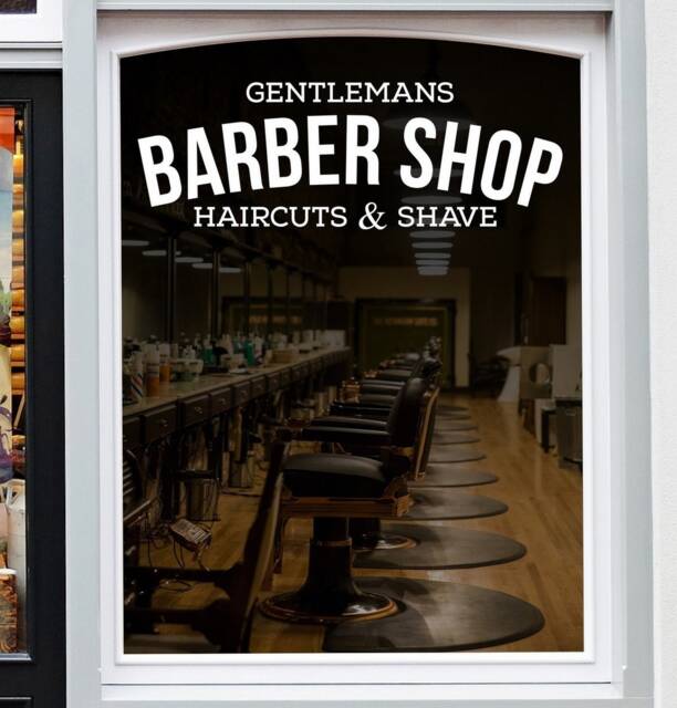 Gentlemans Barbershop Window Sticker Decal Display by Etsy | ufurnish.com