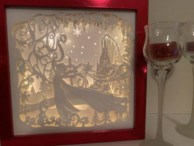 Princess Elsa, Frozen, Let It Go Decorative Shadow Box, Led Lightd ...