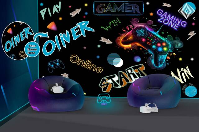 Games Theme Gaming Room, Custom Art, Personalized Name Decal Sticker ...