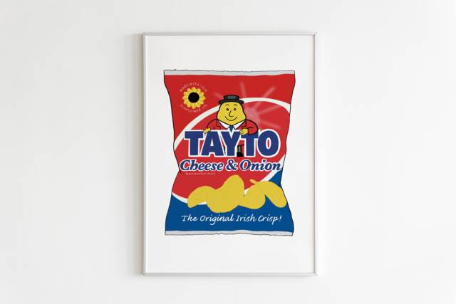Tayto Crisps Cheese & Onion Print Gift Art Illustration Drawing Sketch ...