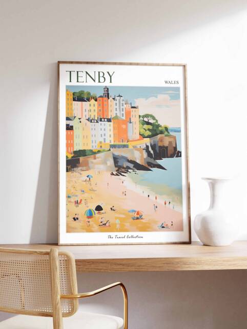Tenby Wales Travel Poster Coastal Seaside Art Print by Etsy | ufurnish.com