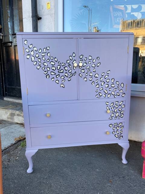 Leopard Print Lilac Drinks Cabinet by Etsy | ufurnish.com