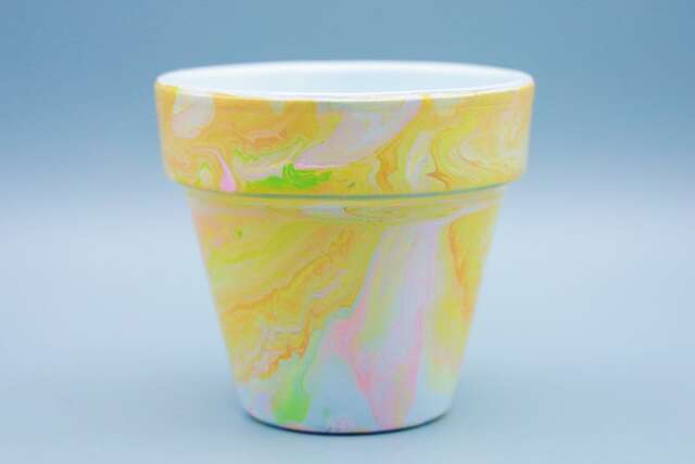 Sherbet Swirl Pot - Bright Indoor Outdoor Planter Hand Painted Plant ...