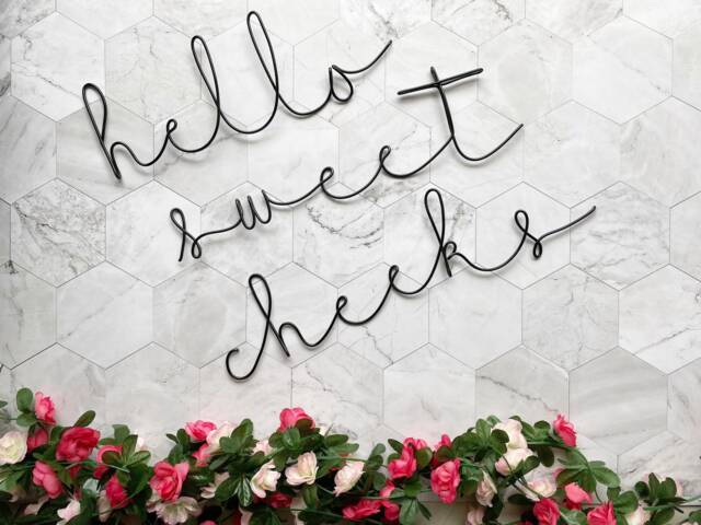 Hello Sweet Cheeks - Wire Word Sign Bathroom Decor Funny Words Wall Art ...