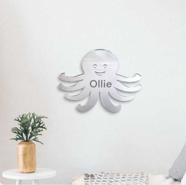Octopus Acrylic Mirror Wall Art Personalized Engraved Decor by Etsy ...
