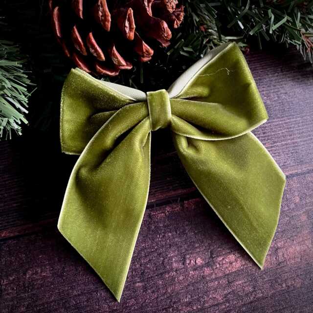 Green Velvet Christmas Tree Bows, Bows For Tree, Decorations, Single ...