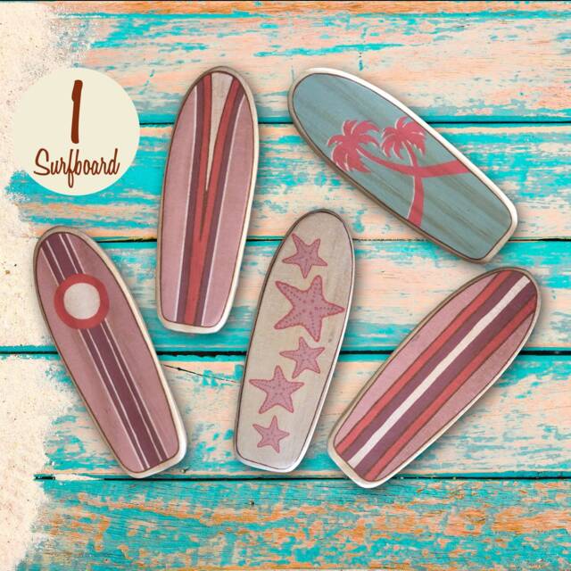 10 Inch Mini Wooden Surfboards Wall Decor, Single Board, Beach & Surf ...