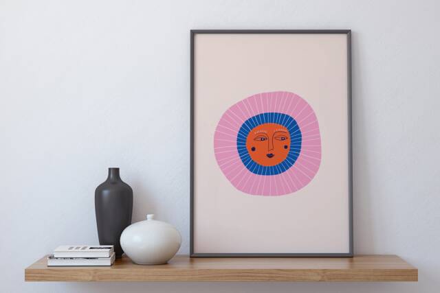 Abstract Sun Drawing Poster, Boho Wall Art, Minimalist Scandinavian ...