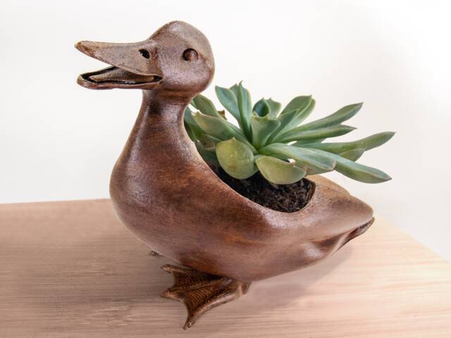 Original Duck Bowl, Flower Pot, Succulent Planter, 3D Printed, Wooden ...