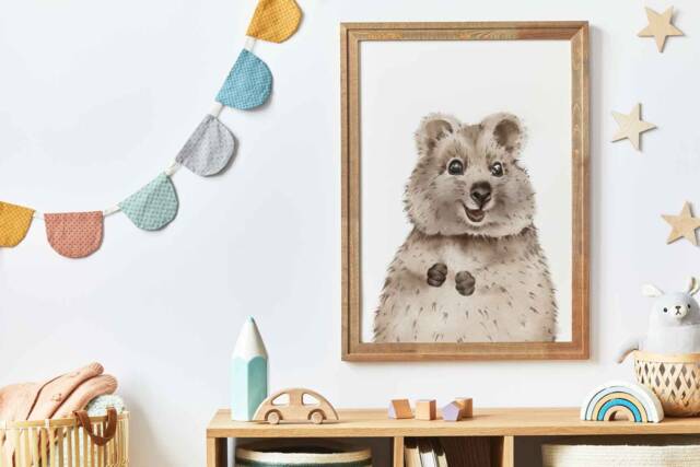 Quokka Poster For Children's Room & Baby Portrait Pictures Animals ...