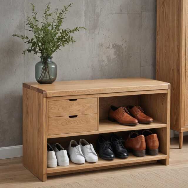Shoe Rack Bench, Solid Oak Shoe With Seat, Rack, Sideboard, Console ...