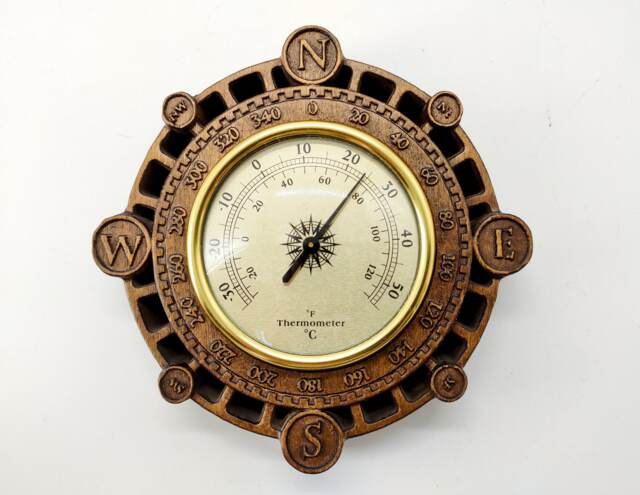 Barometer Hygrometer Thermometer, Weather Station Wooden Wall Decor ...