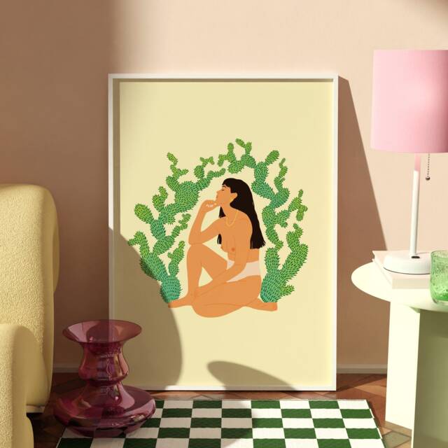 Cactus Crown - Art Print Home Decor Posters Western Cacti Artwork by ...