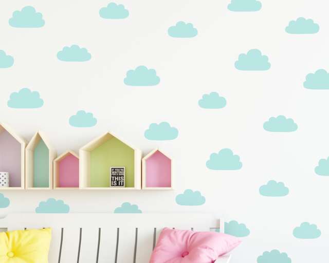Cloud Wall Decals - Vinyl Decals, Nursery Kids Bedroom Cute Stickers ...
