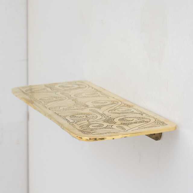 Handcrafted Solid Brass Floating Shelf, Bathroom Shelf Brass, Wall ...