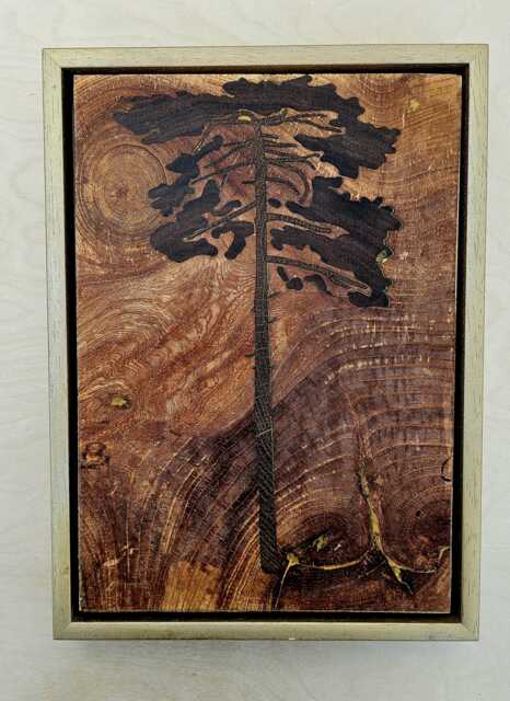 Tall Pine Tree/Original Marquetry Design/Veneer Art/Tree Art/Walnut/Oak ...