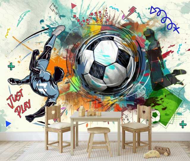 Football Soccer Illustration Boys Customized Room Decor, Art Print ...