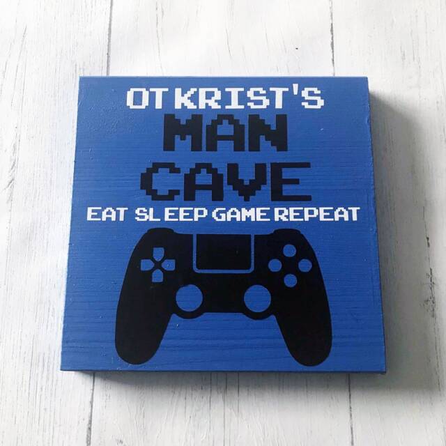 Personalised Man Cave Plaque, Sign, Bedroom Gamer, Gamer Gift, Gaming ...