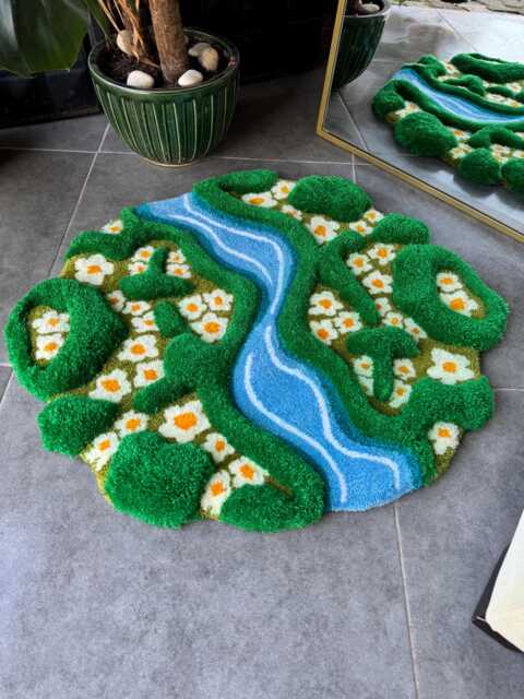 Daisy & River 3D Fluffy Handmade Tufted Rug by Etsy | ufurnish.com