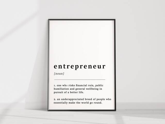 Entrepreneur Definition Print Funny Typography Wall Art by Etsy ...