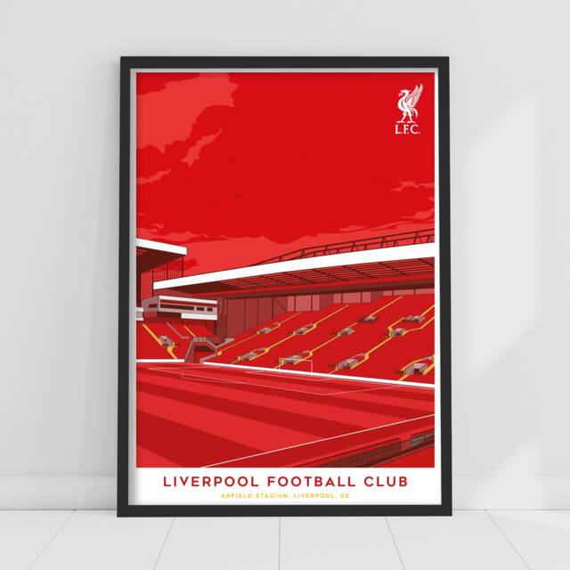 Liverpool Fc Print - Anfield Illustration Red Stands Poster Lfc ...