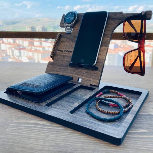 Personalized Mens Gift, Wooden Phone Stand, Gift For Boyfriend Him ...
