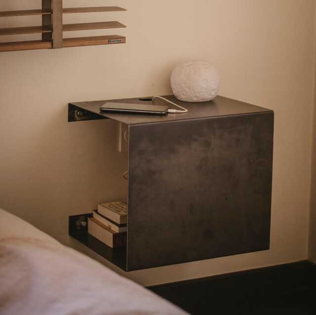 Steel Nightstand/Floating Bedroom Table Industrial Style by Etsy ...