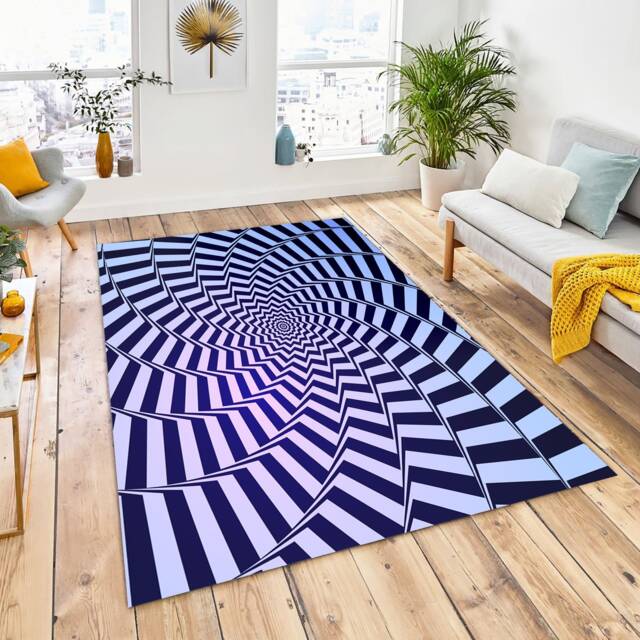 Psychedelic Area Rug, Vortex Black & White Indoor Outdoor Rugs, Optical ...