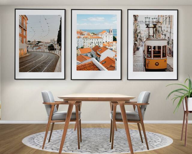 Lisbon Set Of 3 Posters, Wall Art, Prints, Framed Portugal Decor, Photo ...