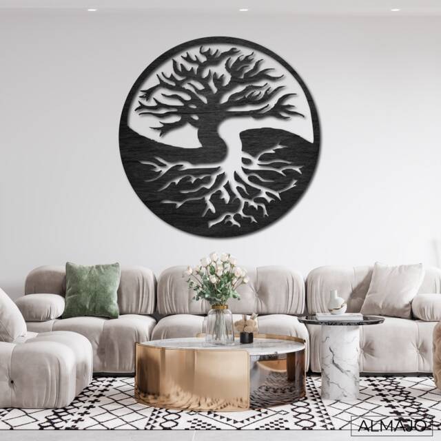 Tree Life Decor, Panel Wood Wall Art, Large Decor Wall, Branches ...