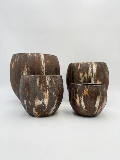 Roel Pot Rust Brown, Round Plant Pot, D28cm, D14cm, D17cm, D24cm ...