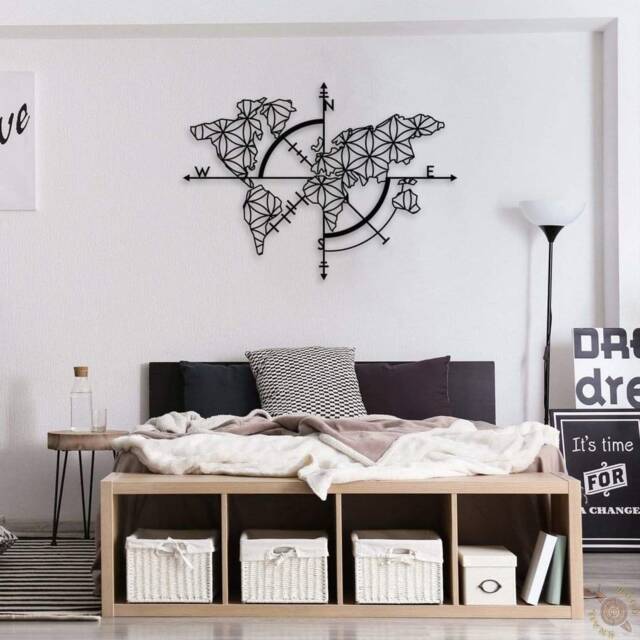 Compassmap Wall Art, Hangings, Entryway, Home Decor, Housewarming Gift ...