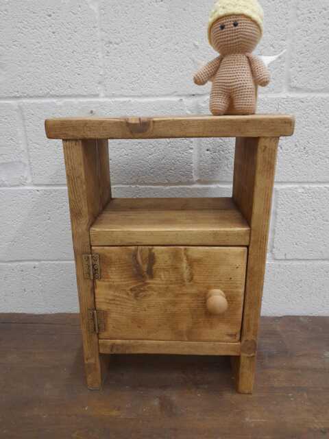 Handmade Wood Bedside Table Side Nightstand Rustic Reclaimed Industrial ...