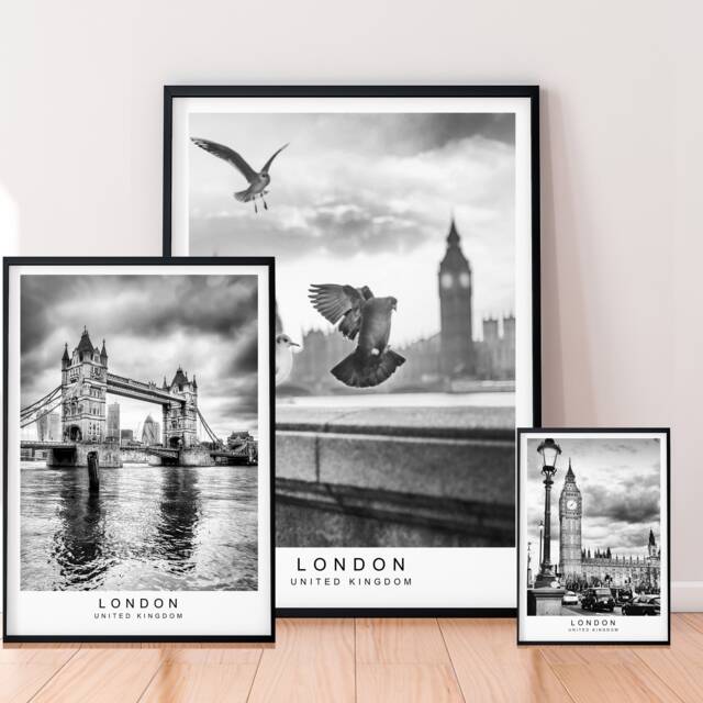 London Print Picture Big Ben Tower Bridge Gerkin City Poster Minimalist ...