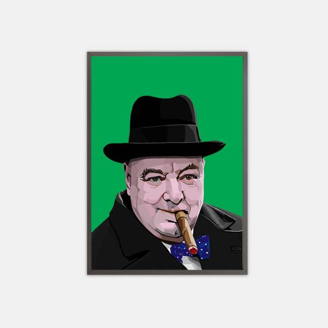 Winston Churchill Print, Pop Art Poster, Political Artwork, Office Wall ...
