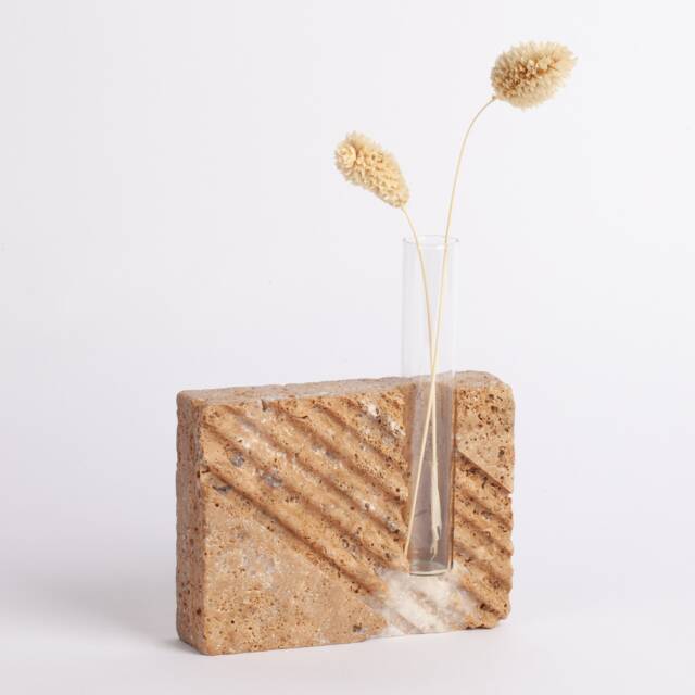Handmade Travertine Planter With Glass Tube Unique Stone Decor by Etsy ...