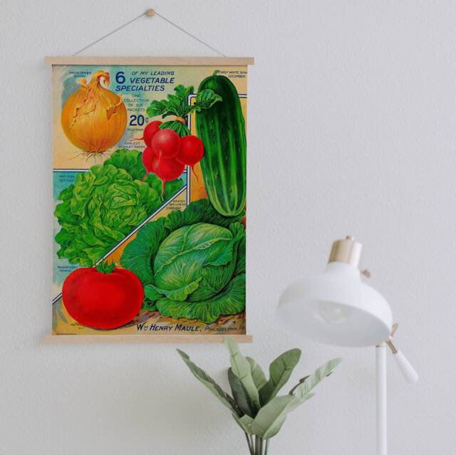 Vegetables Chart Canvas Print With Hanger Frames- Kitchen Wall Decor ...