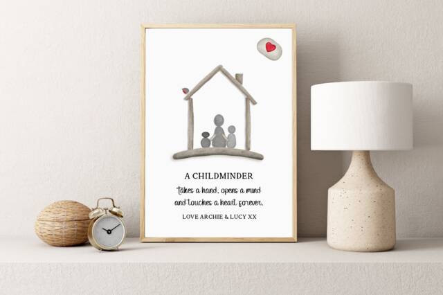 Childminder Pebble Art Print, Nanny Gift, Childminder Gift. Custom ...