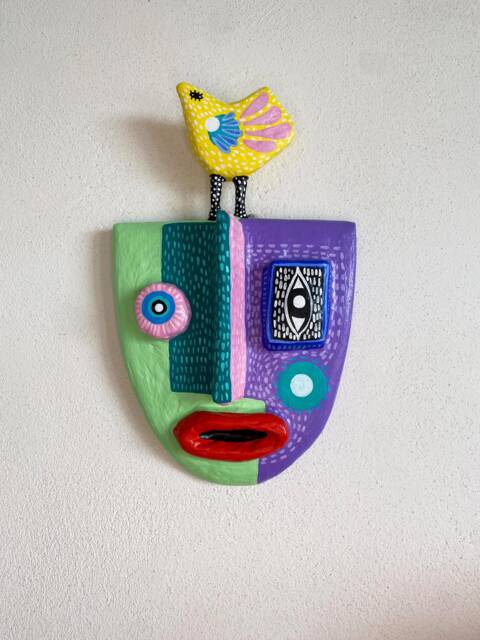 Handmade - Original Paper Mache Wall Mask Decor Home by Etsy | ufurnish.com