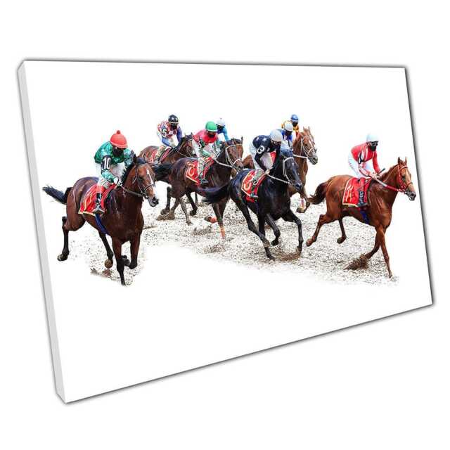 Dynamic Horse Racing Canvas Vibrant Equestrian Wall Art For Home ...