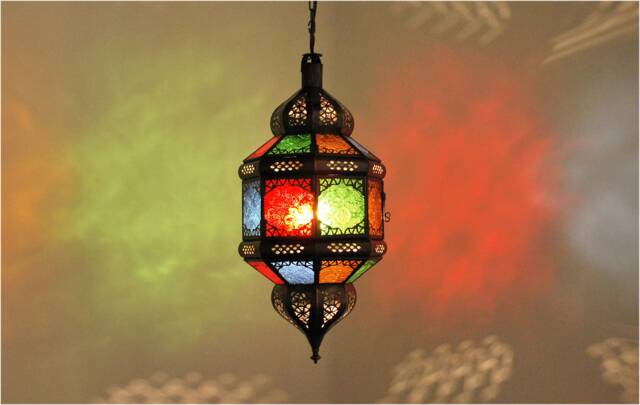 Oriental Lamp - Moroccan Pendant Light Arabic Hanging Lantern Glass ...