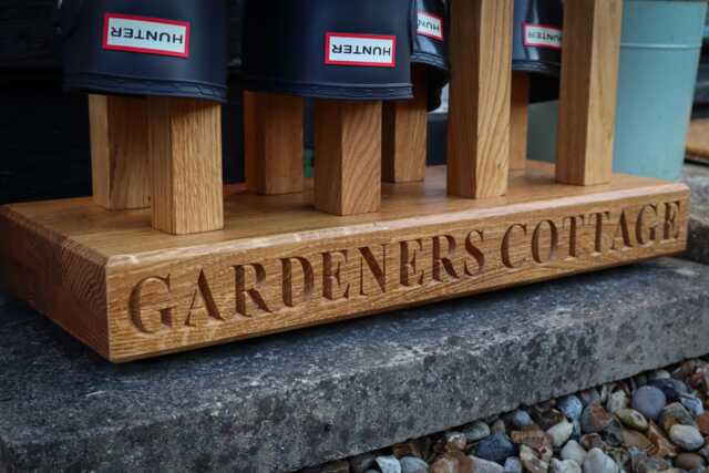 Personalised Solid Oak Wellington Boot Stand - Welly Rack Wellies by ...