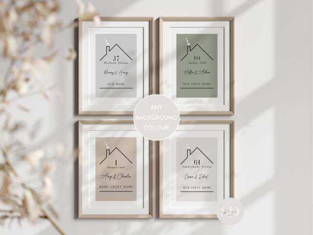 Personalised New Home Family Names Address Print Gift, Custom Wall Art ...
