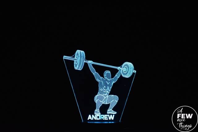 Personalised Weightlifting Night Light - Gym Stand Led Fitness Room ...