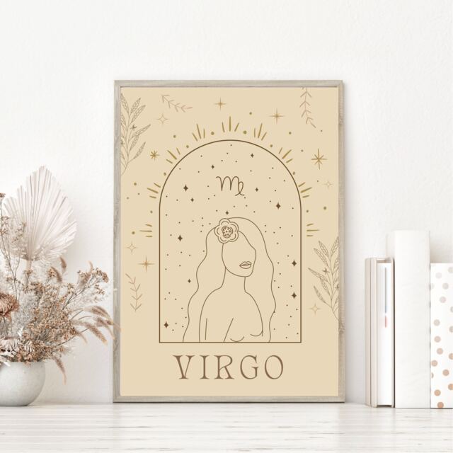 Virgo Star Sign Wall Art, Zodiac, Constellation Print, Celestial Boho ...