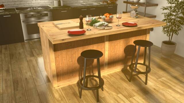 Rustic Wood Standalone Kitchen Island With Breakfast Bar by Etsy ...