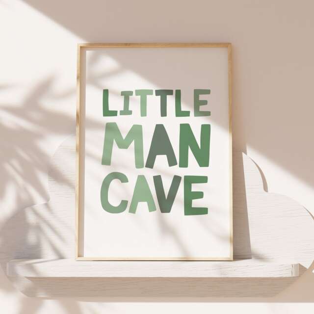 Sage Green, Little Man Cave Print, Boys Nursery Wall Art, Bedroom Decor ...